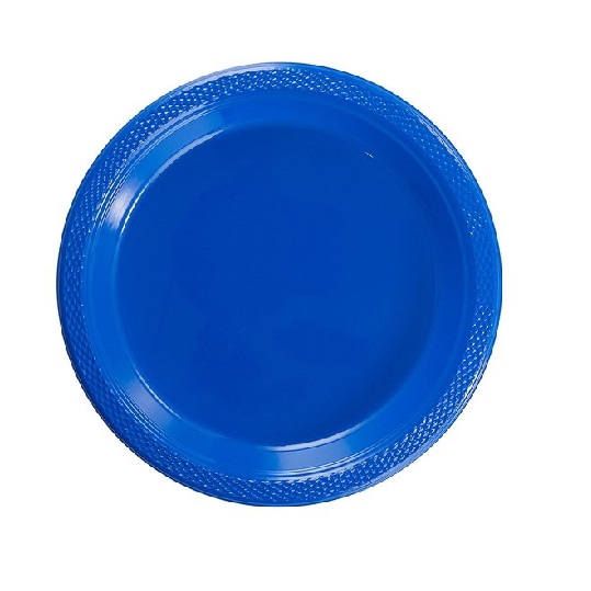 9'' PLASTIC PLATES ( BLUE ) 8/48CT - Gold Star Distribution Inc