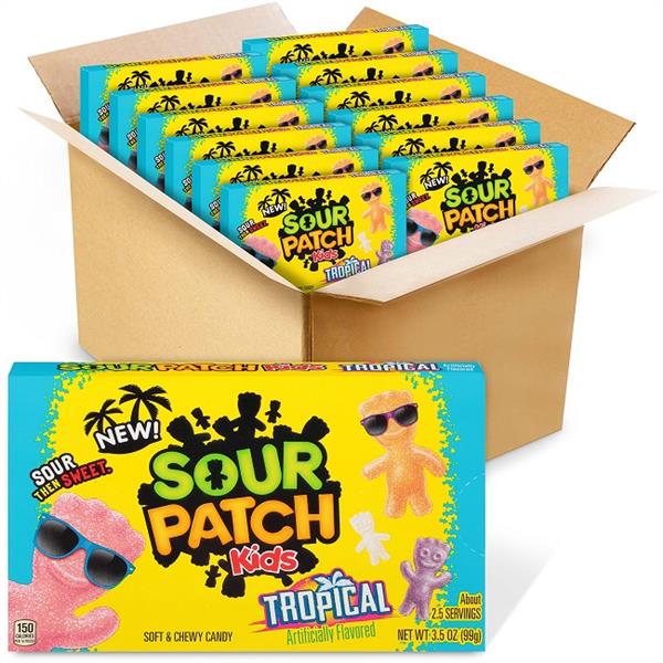 BOX* SOUR PATCH KIDS TROPICAL 3.5oz/12ct - Gold Star Distribution Inc