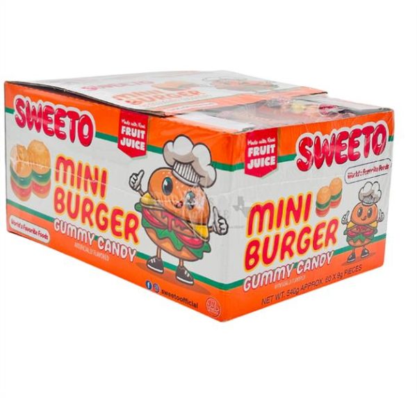 SWEETO MINI BURGER BOX 60CT - Gold Star Distribution Inc