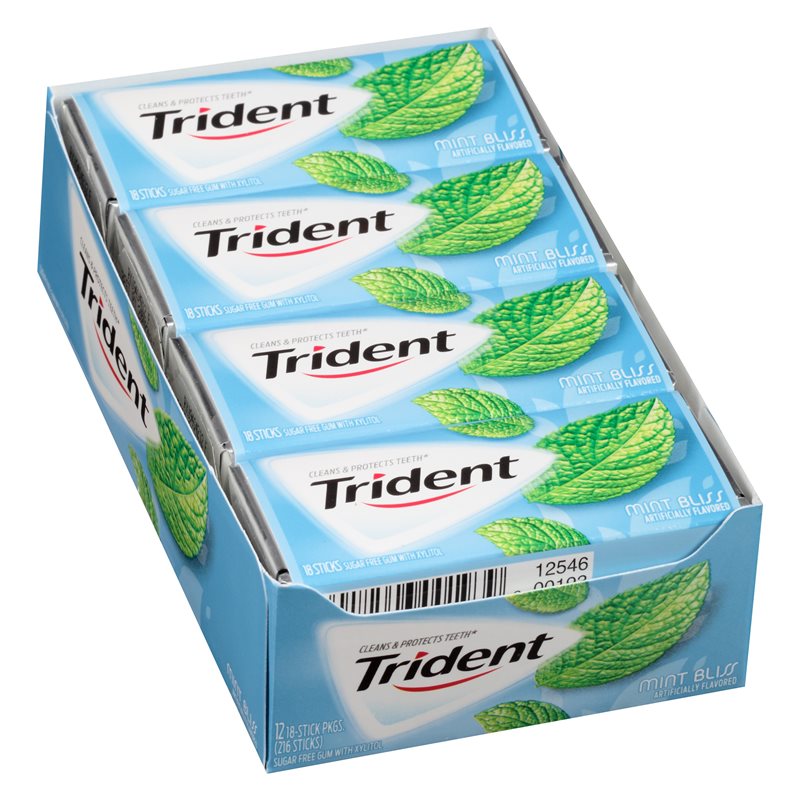 TRIDENT GUM MINT BLISS 12CT - Gold Star Distribution Inc