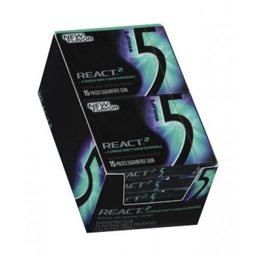 5 GUM REACT 2 MINT 10CT - Gold Star Distribution Inc
