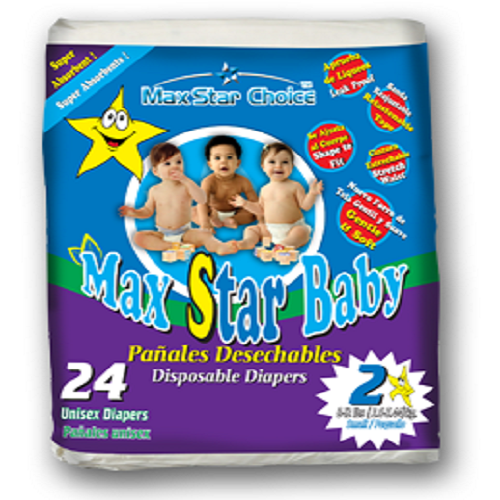 MAX STAR DIAPERS MEDUIM #3 20/24CT - Gold Star Distribution Inc