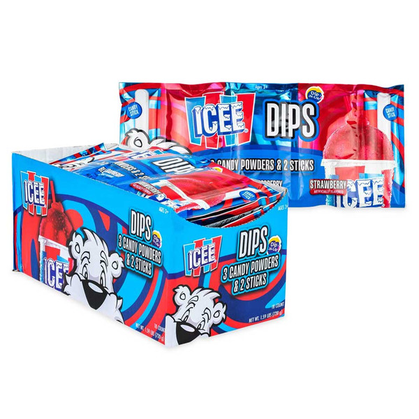 ICEE 3PK DIPS CANDY POWDER/STICKS 18CT - Gold Star Distribution Inc