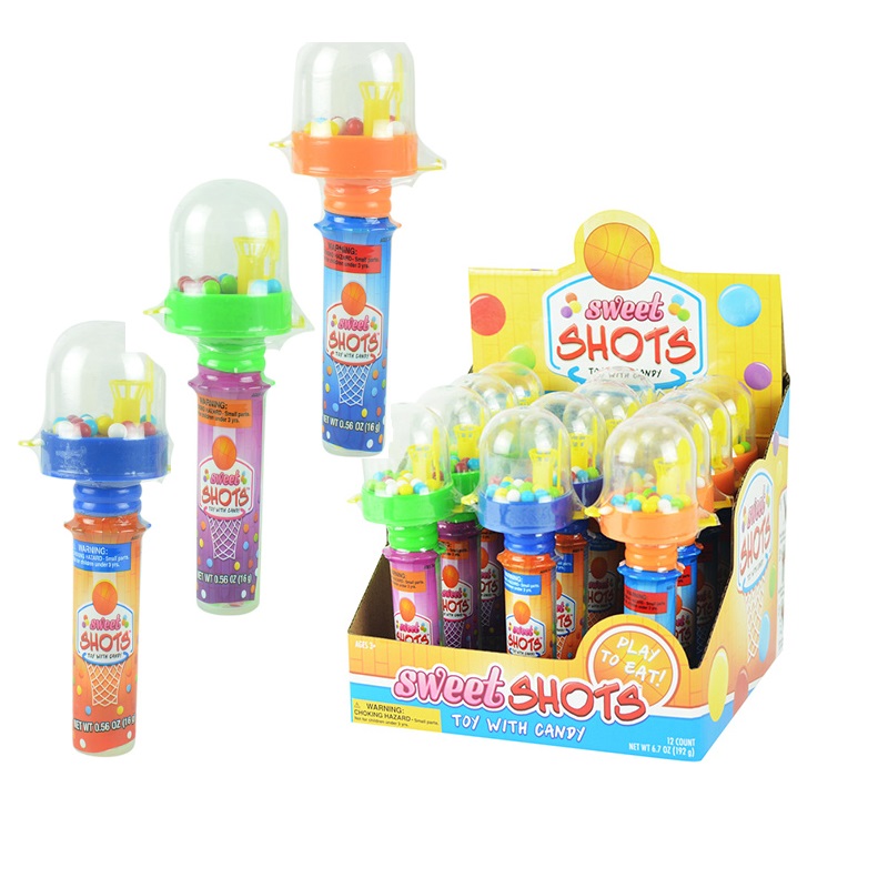 SWEET SHOTS TOY W/CANDY 12CT - Gold Star Distribution Inc