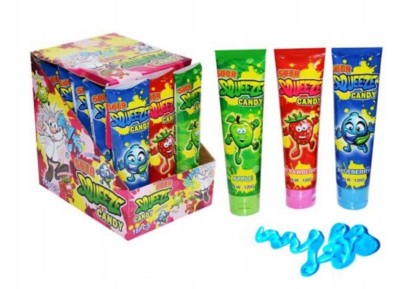 KIDS BOOM SOUR SQUEEZE CANDY 12CT - Gold Star Distribution Inc